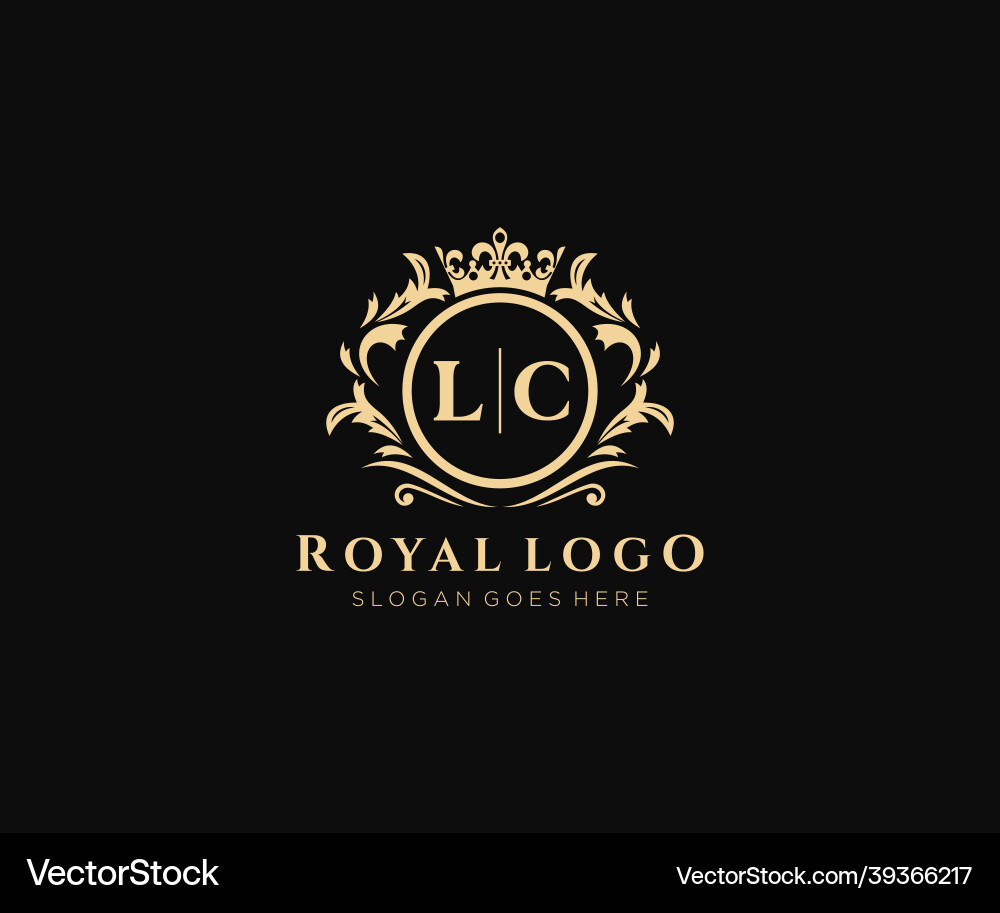 Initial lc letter luxurious brand logo template Vector Image