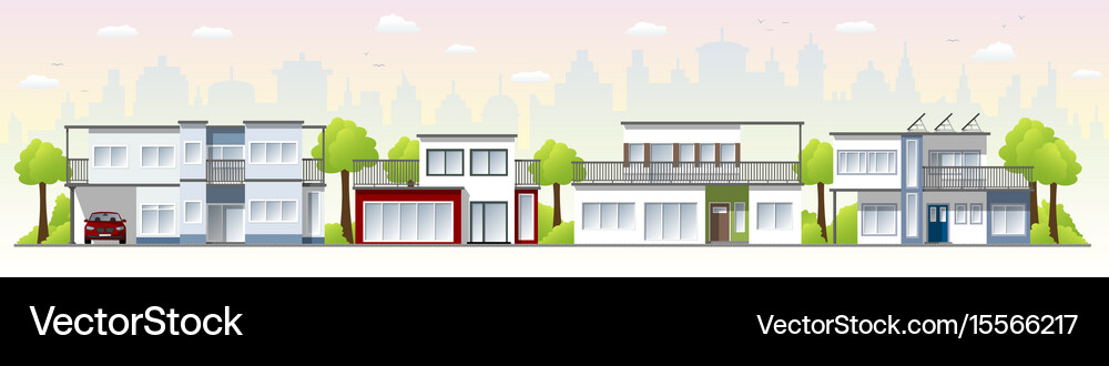 Modern houses in the suburbs Royalty Free Vector Image