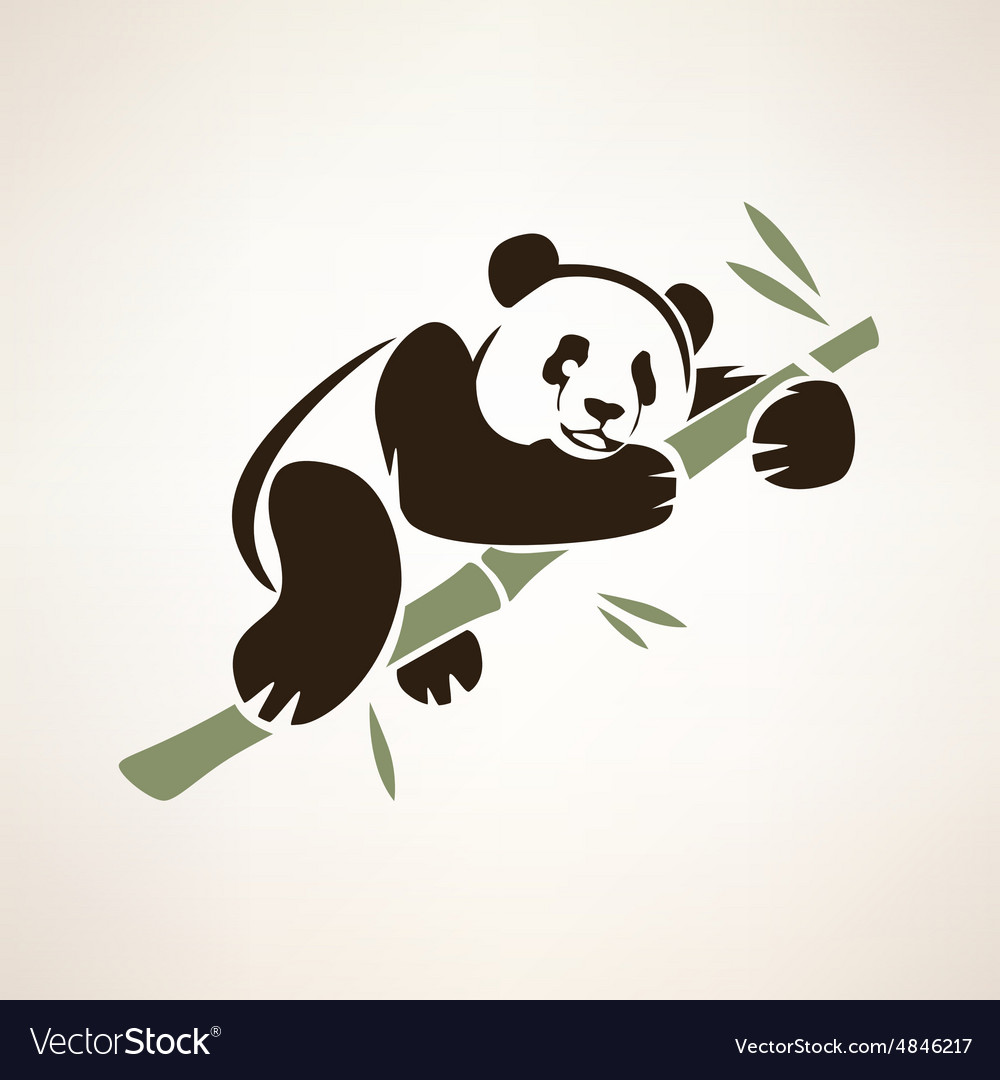 Panda Isolated Symbol Royalty Free Vector Image