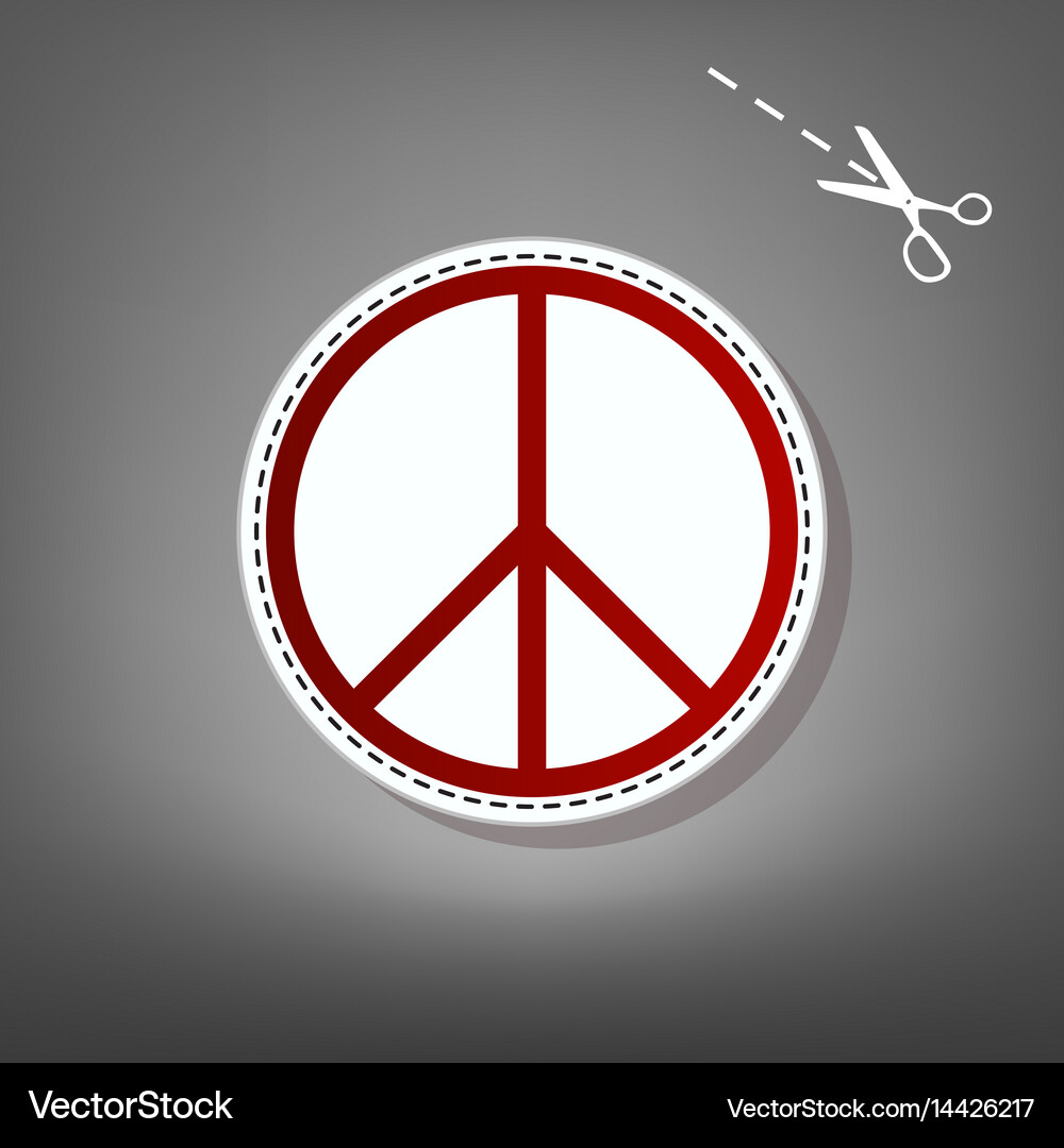 Peace sign red icon with for Royalty Free Vector Image