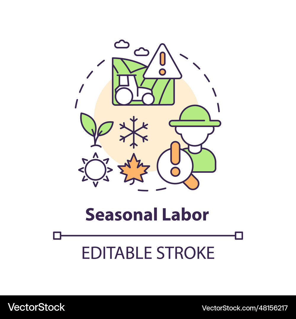 Seasonal labor multi color concept icon Royalty Free Vector