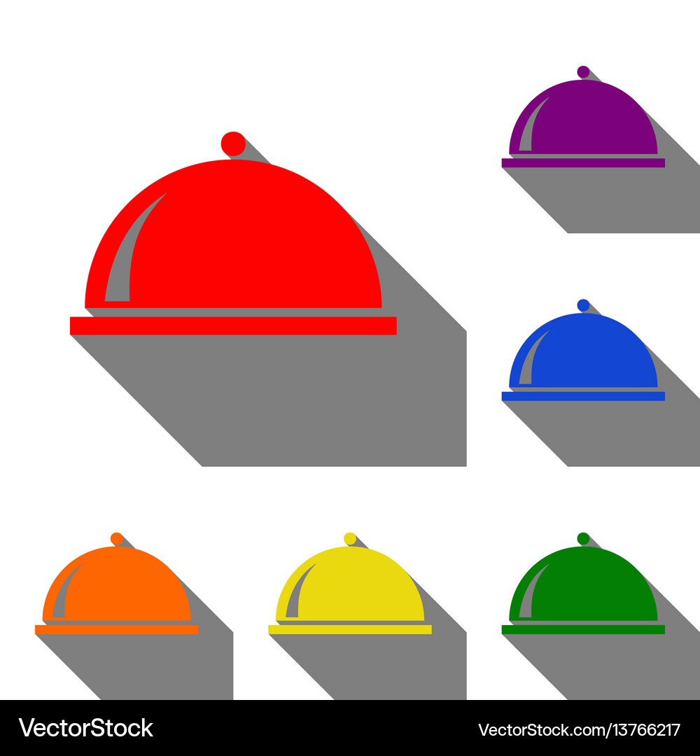 Server sign set of red orange Royalty Free Vector Image