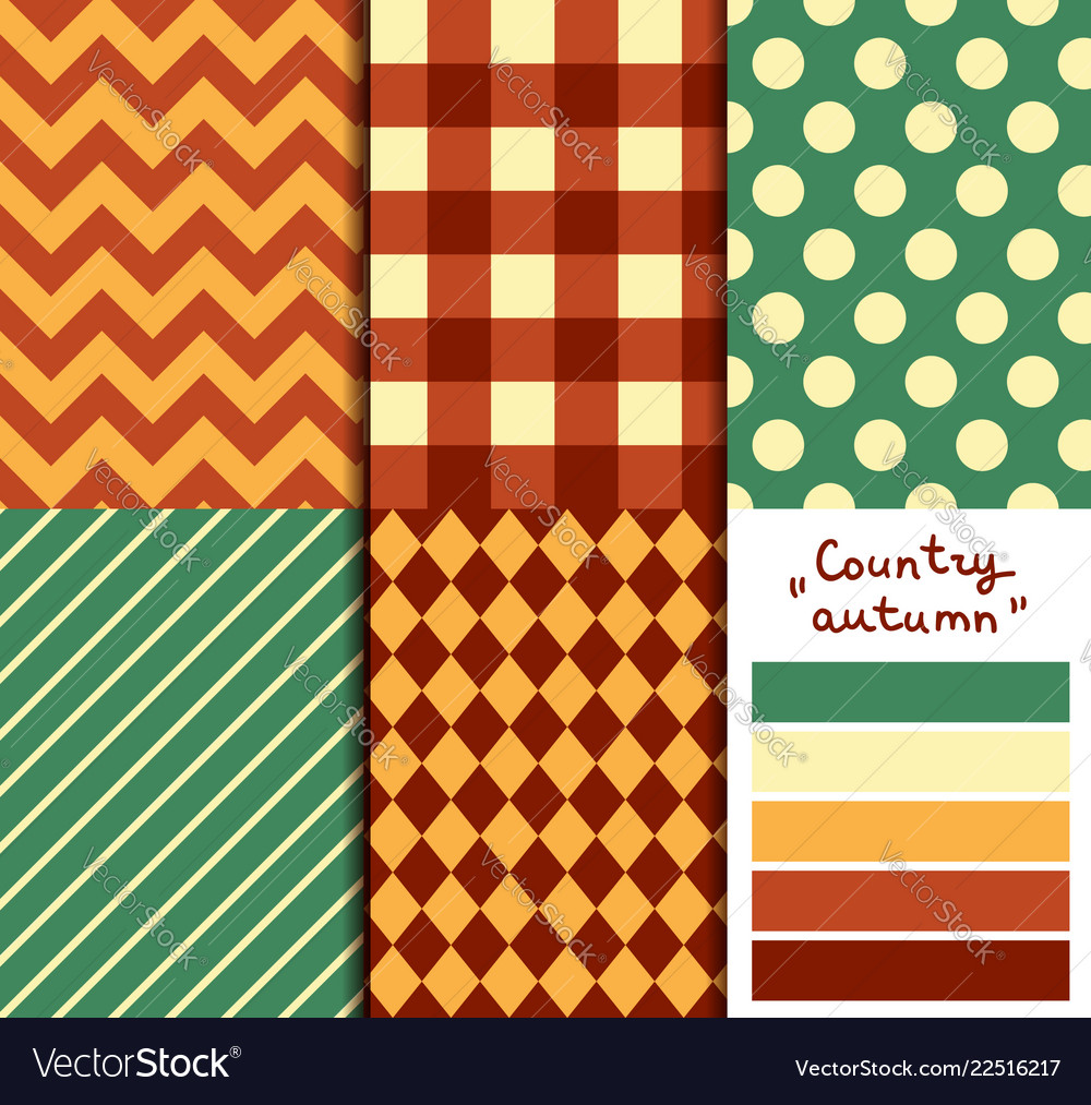Set of 5 simple seamless geometric patterns Vector Image