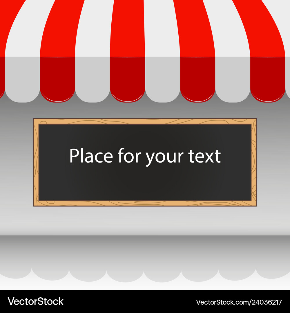 Shop striped awning board for your text Royalty Free Vector