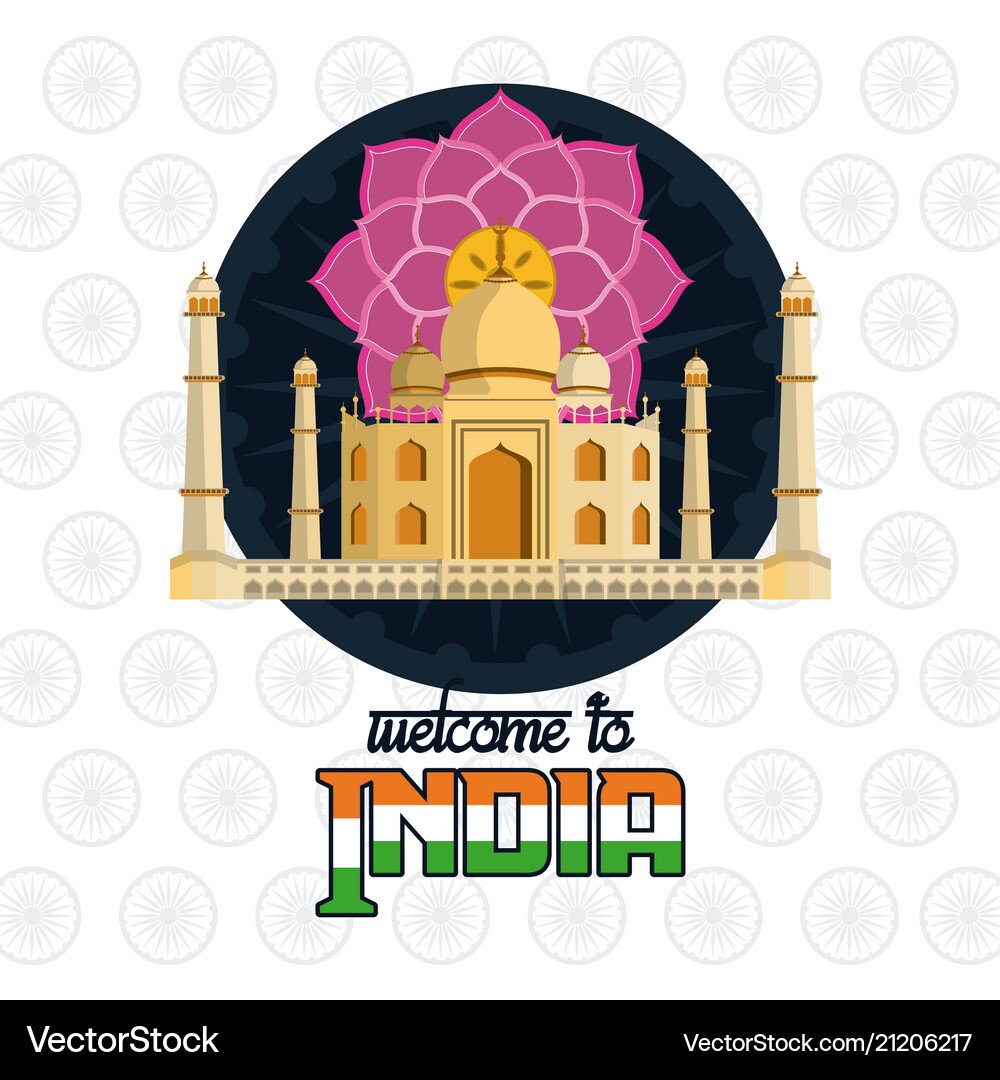 Welcome to india card Royalty Free Vector Image