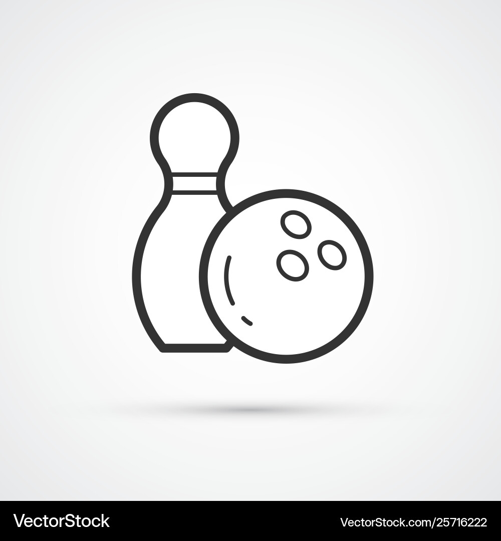 Bowling trendy ball icon icon Royalty Free Vector Image