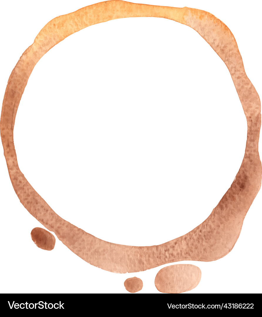 Brown color circle frame watercolor Royalty Free Vector