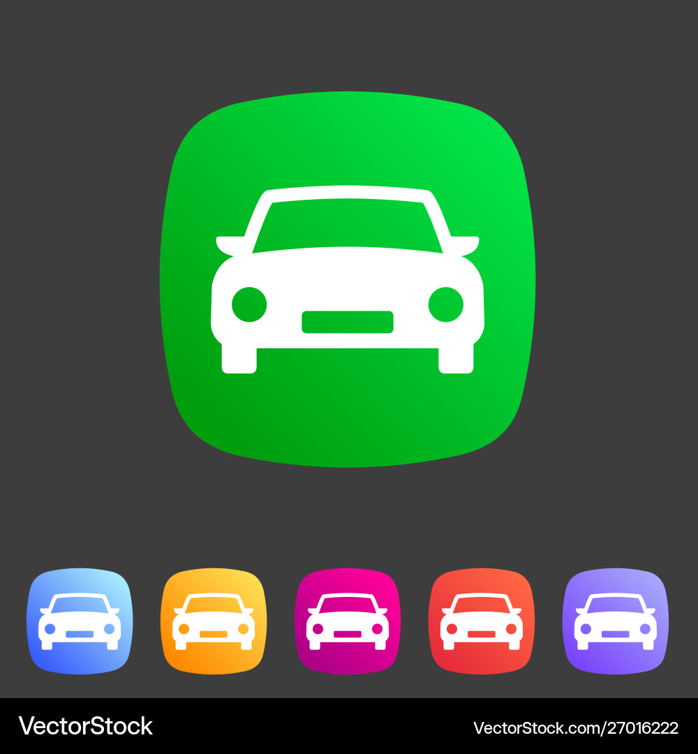 Car icon flat web sign symbol logo label Vector Image