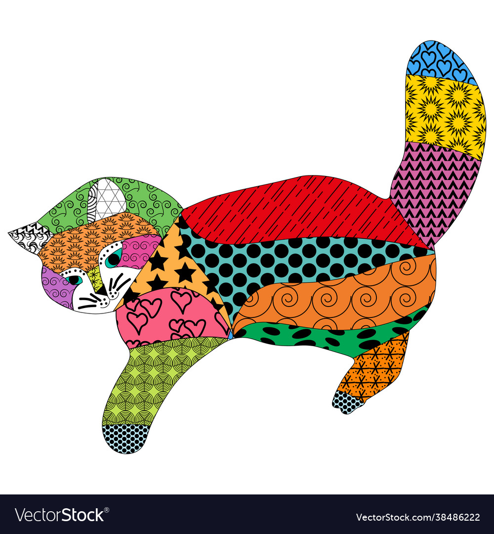 Cat colored Royalty Free Vector Image - VectorStock