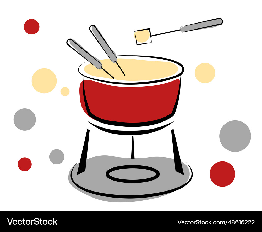 Cheese fondue on a white background Royalty Free Vector