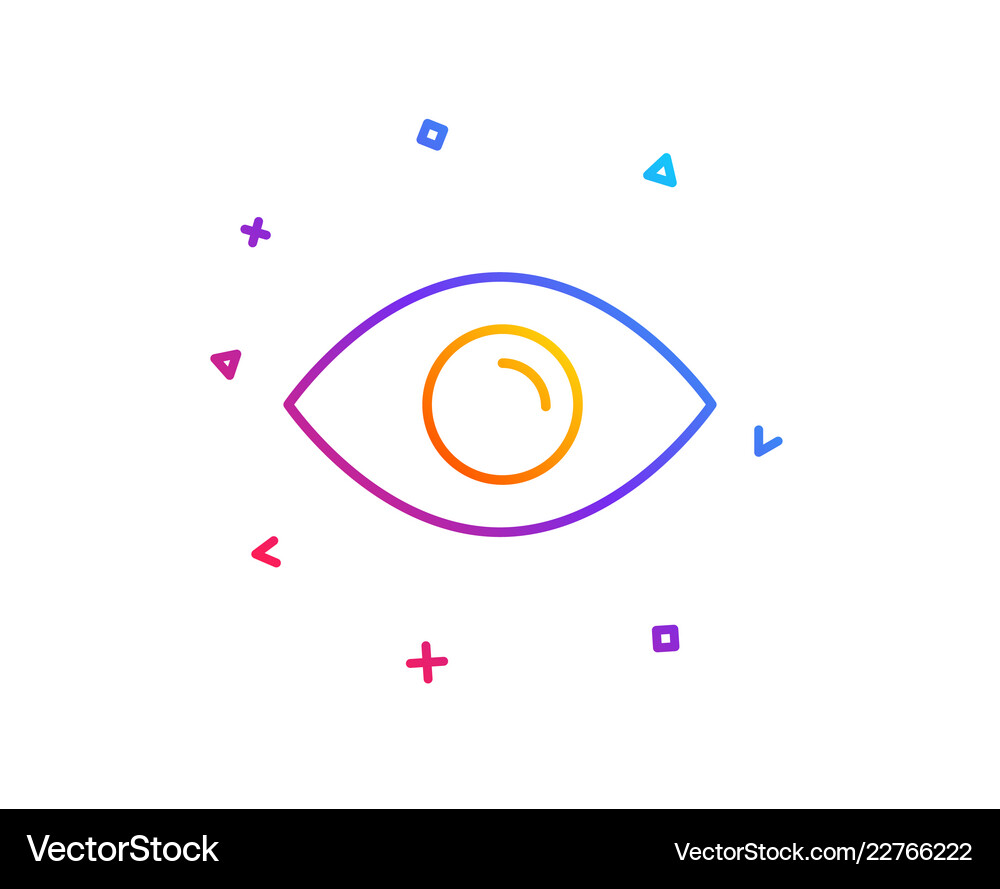Eye line icon look or optical vision sign Vector Image