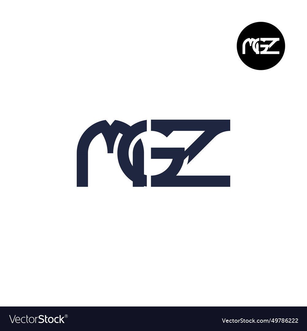 Letter Mgz Monogram Logo Design Royalty Free Vector Image