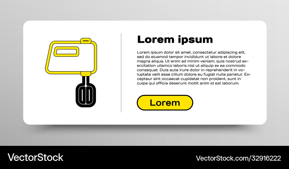 Line electric mixer icon isolated on white Vector Image
