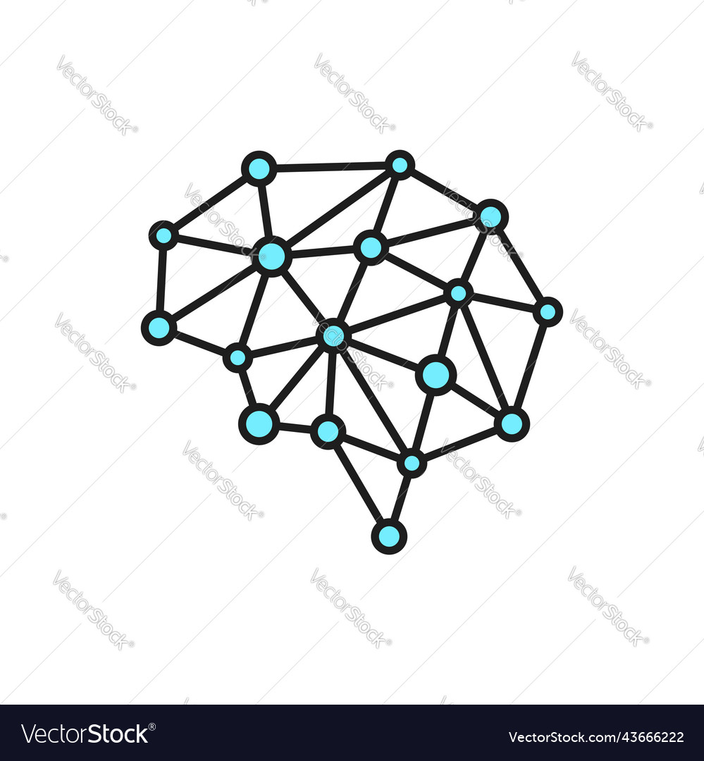 Machine learning and neural network outline icon Vector Image