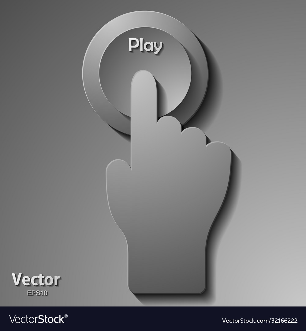 Play button web icon flat design Royalty Free Vector Image