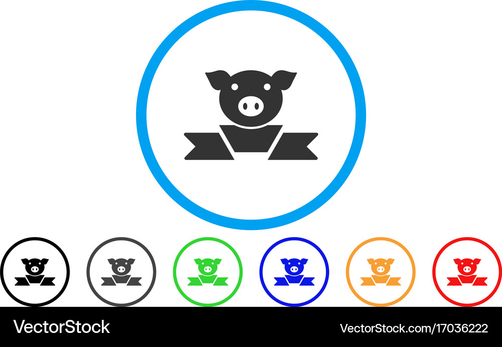 Pork award ribbon rounded icon Royalty Free Vector Image