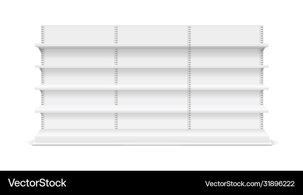 Realistic detailed 3d white blank big store Vector Image
