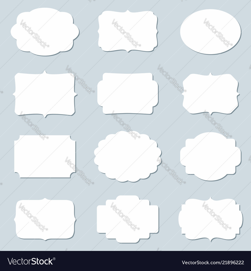 Set blank frames and empty tags Royalty Free Vector Image