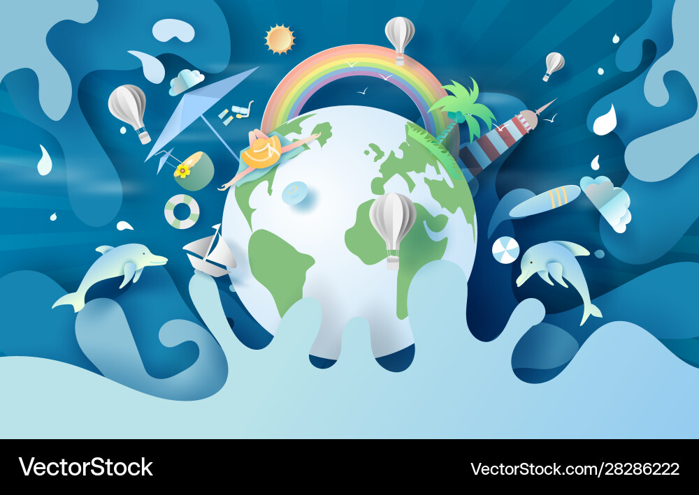 Summertime environment global earth travel Vector Image