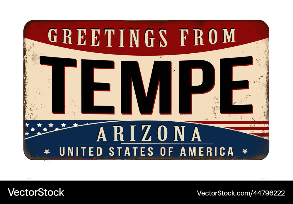 Vintage Tempe Greetings Sign – Royalty-Free Vector | VectorStock