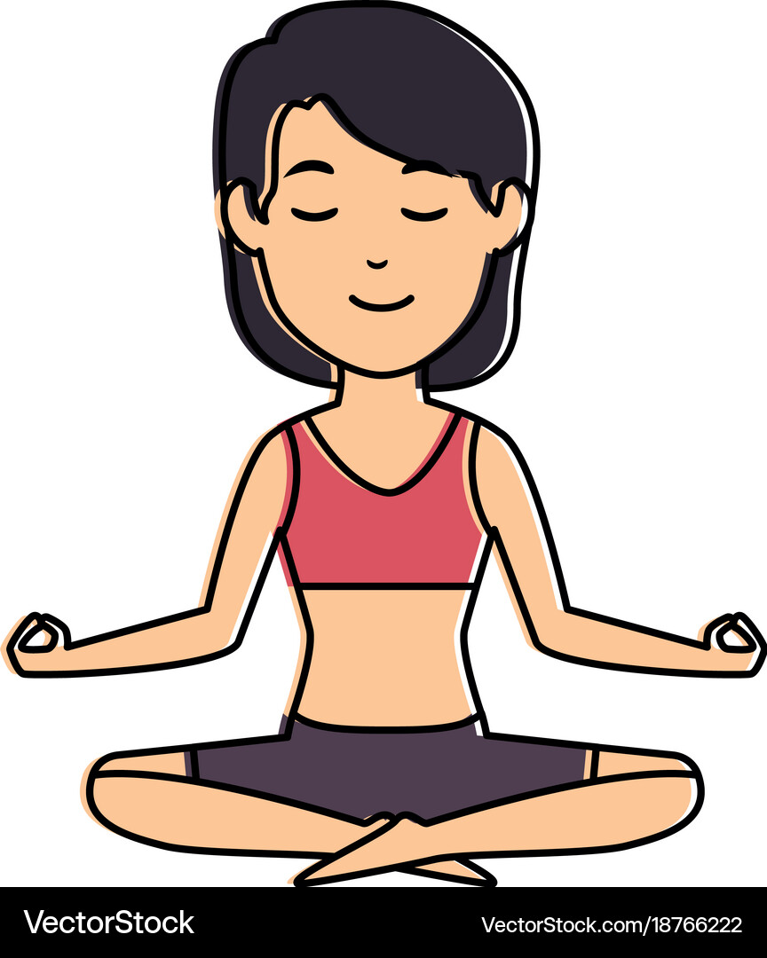Woman practicing yoga character Royalty Free Vector Image