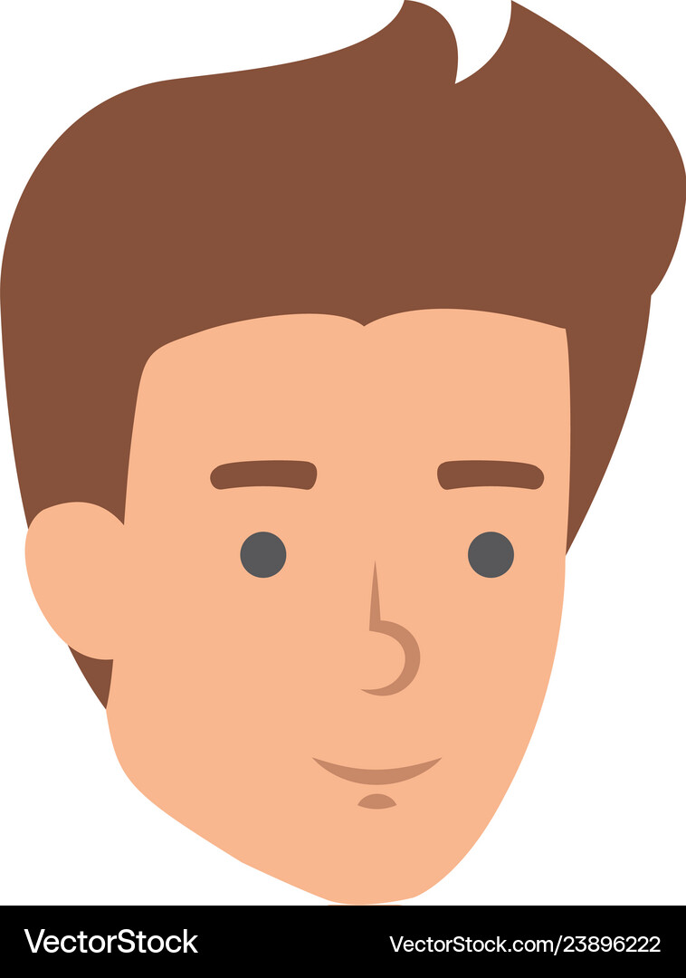 Young and casual man head character Royalty Free Vector