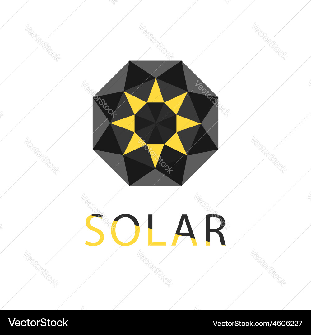Abstract symbol of sun solar technology logo Vector Image