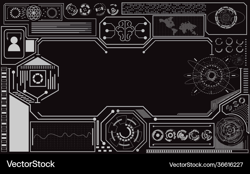 Abstract technology ui futuristic concept ai hud Vector Image
