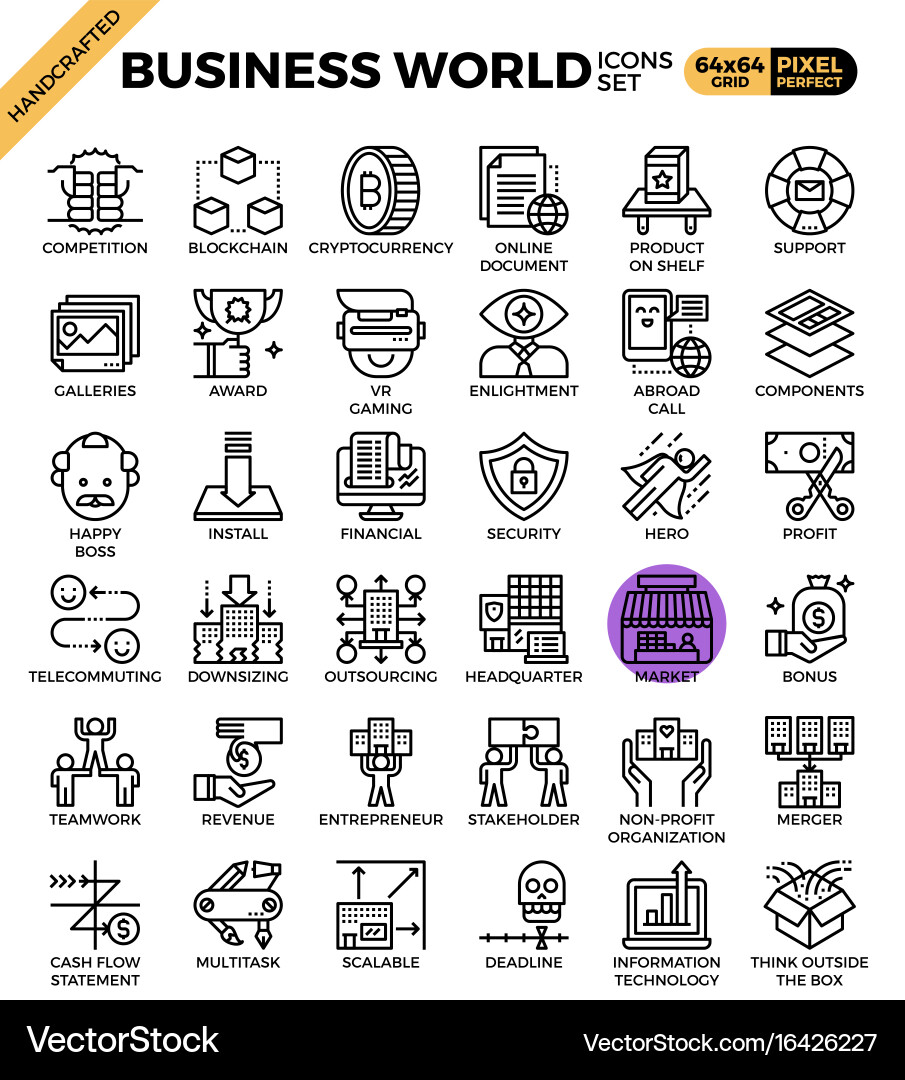 Business world icons Royalty Free Vector Image
