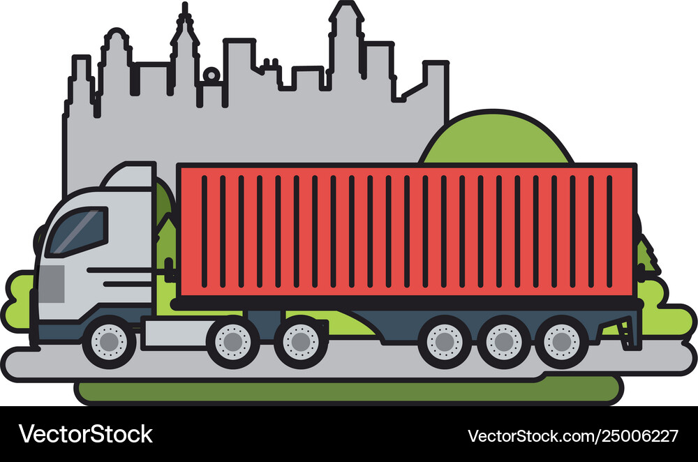 Cargo truck vehicle isolated Royalty Free Vector Image
