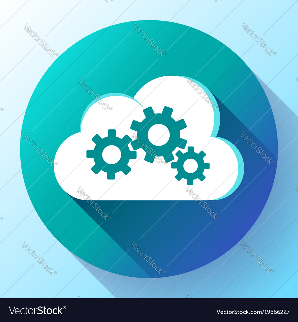 Cloud logo services computing gear Royalty Free Vector Image
