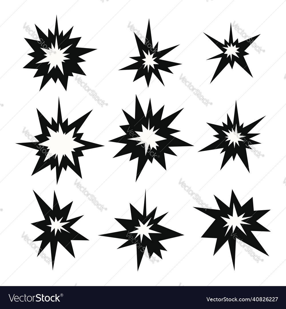 Collection of explosion icons Royalty Free Vector Image