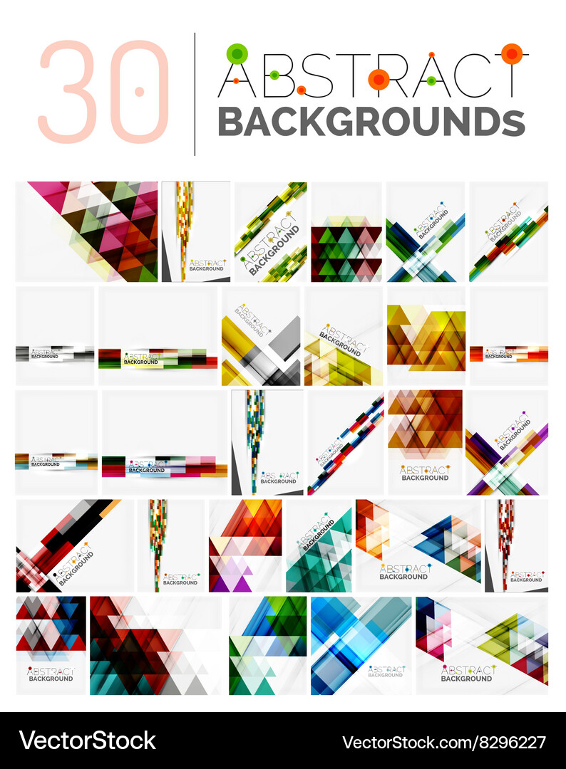 Collection of various abstract backgrounds Vector Image