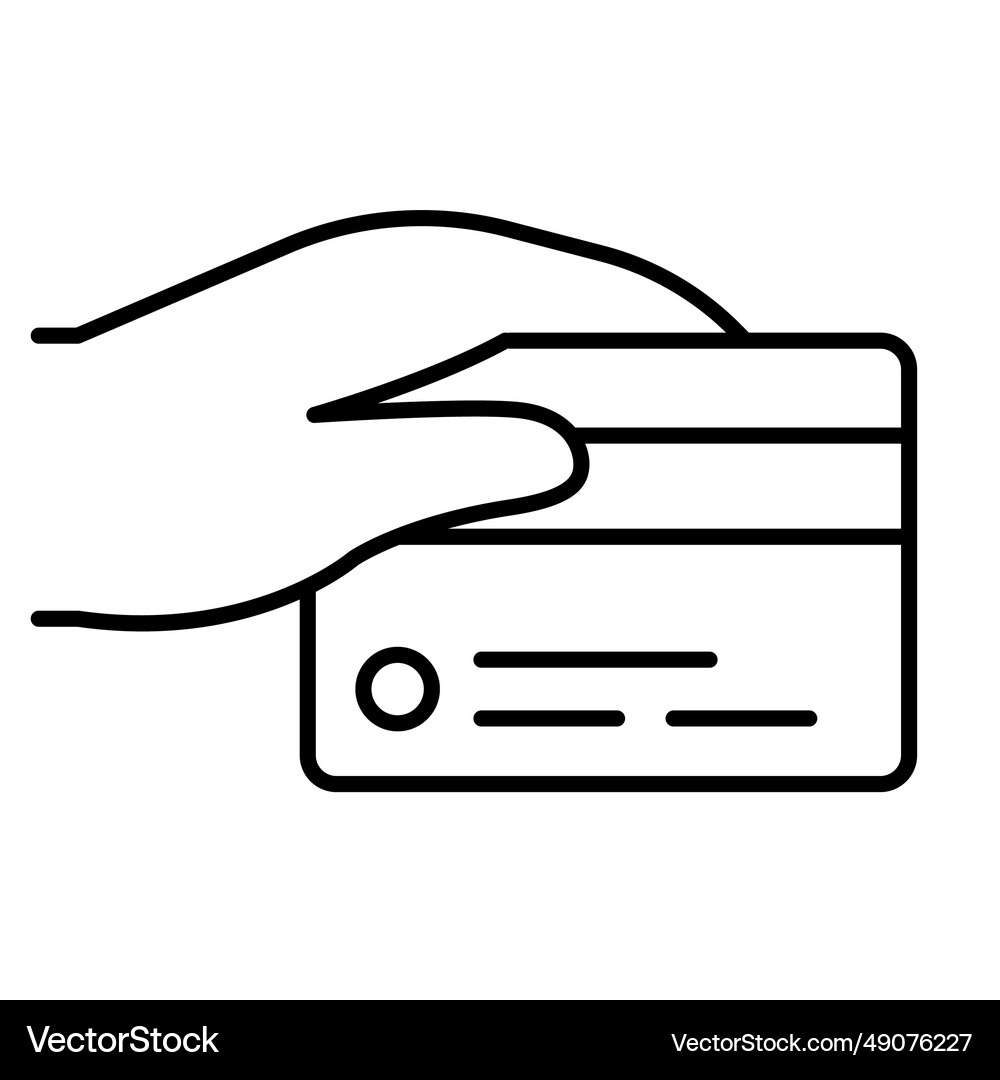 Credit card in hand icon Royalty Free Vector Image