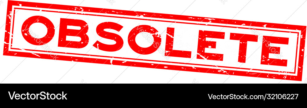 Grunge Red Obsolete Word Square Stamp Royalty Free Vector