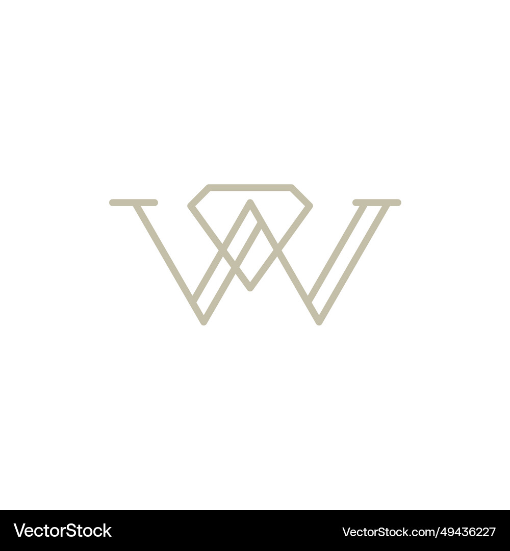 Initial letter w diamond logo concept icon sign Vector Image