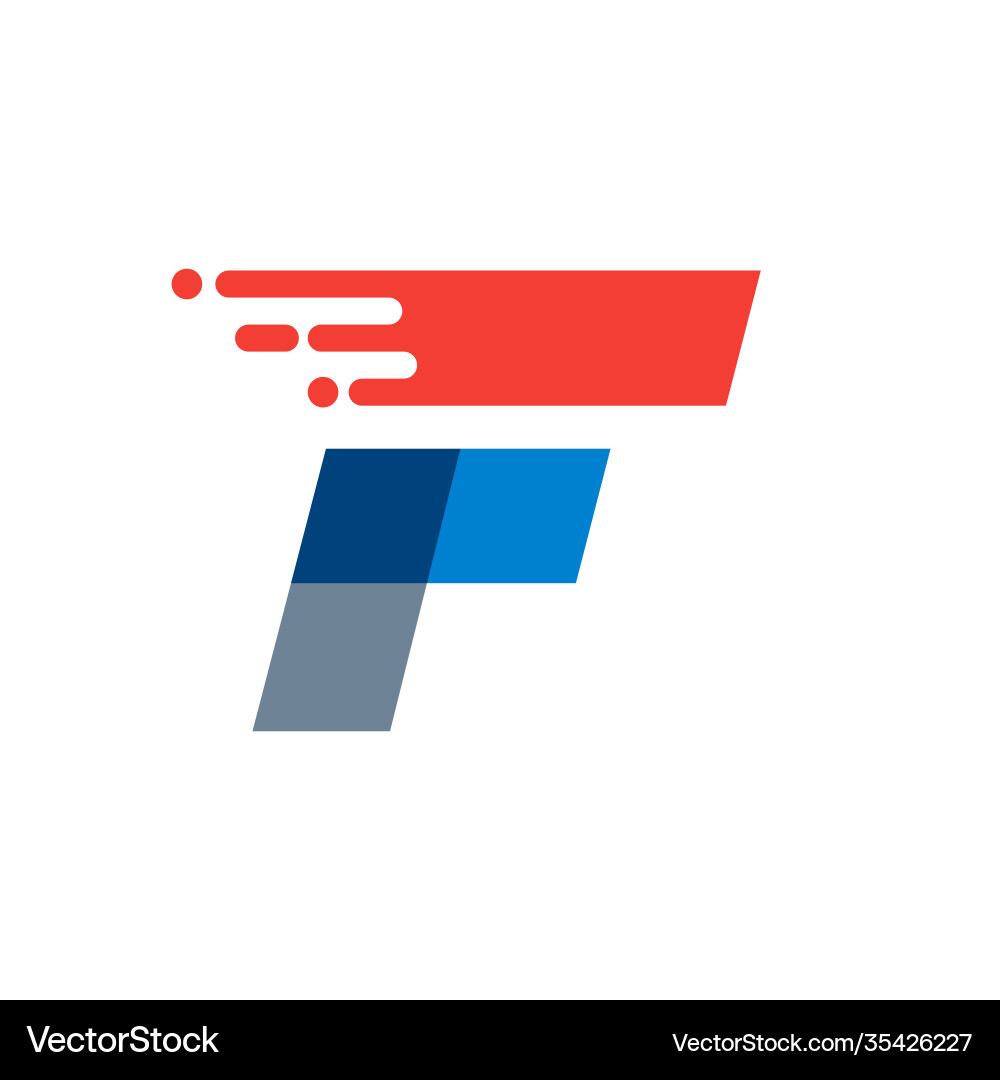 Letter f fast speed motion logo Royalty Free Vector Image