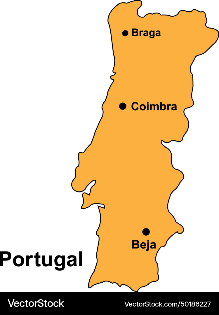 Portugal country map icon Royalty Free Vector Image