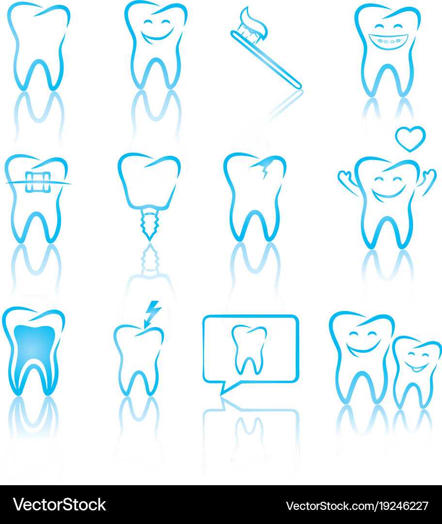 Set of dentistry symbols Royalty Free Vector Image