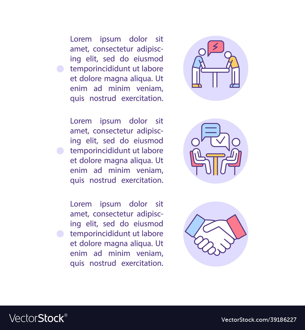 Workplace conflict resolution concept line icons Vector Image