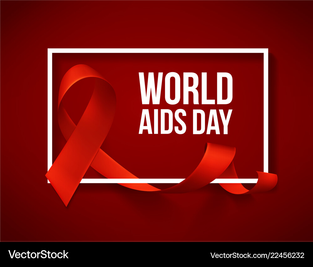 Banner with realistic red ribbon poster Royalty Free Vector