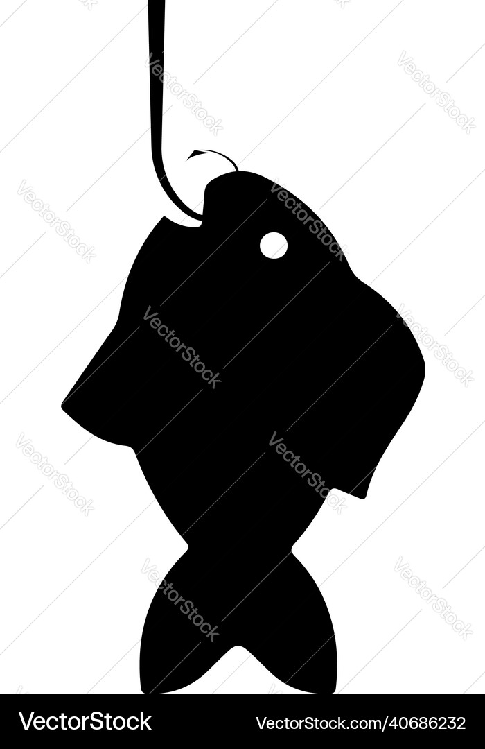 Big fish eats smaller logo icon on white Vector Image