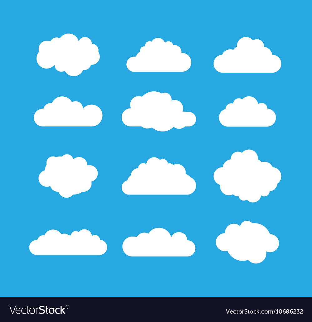 Cloud set Royalty Free Vector Image - VectorStock