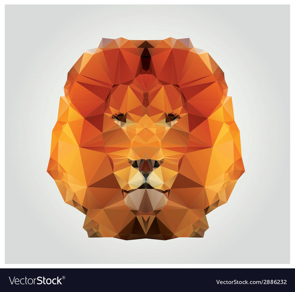 Geometric polygon lion head triangle pattern Vector Image