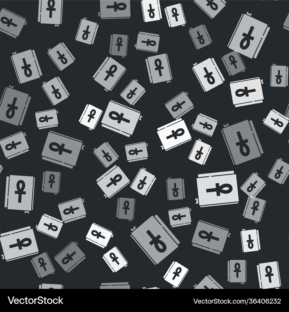 Grey cross ankh book icon isolated seamless Vector Image