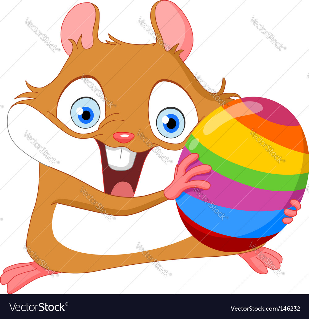 Hamster and easter egg Royalty Free Vector Image