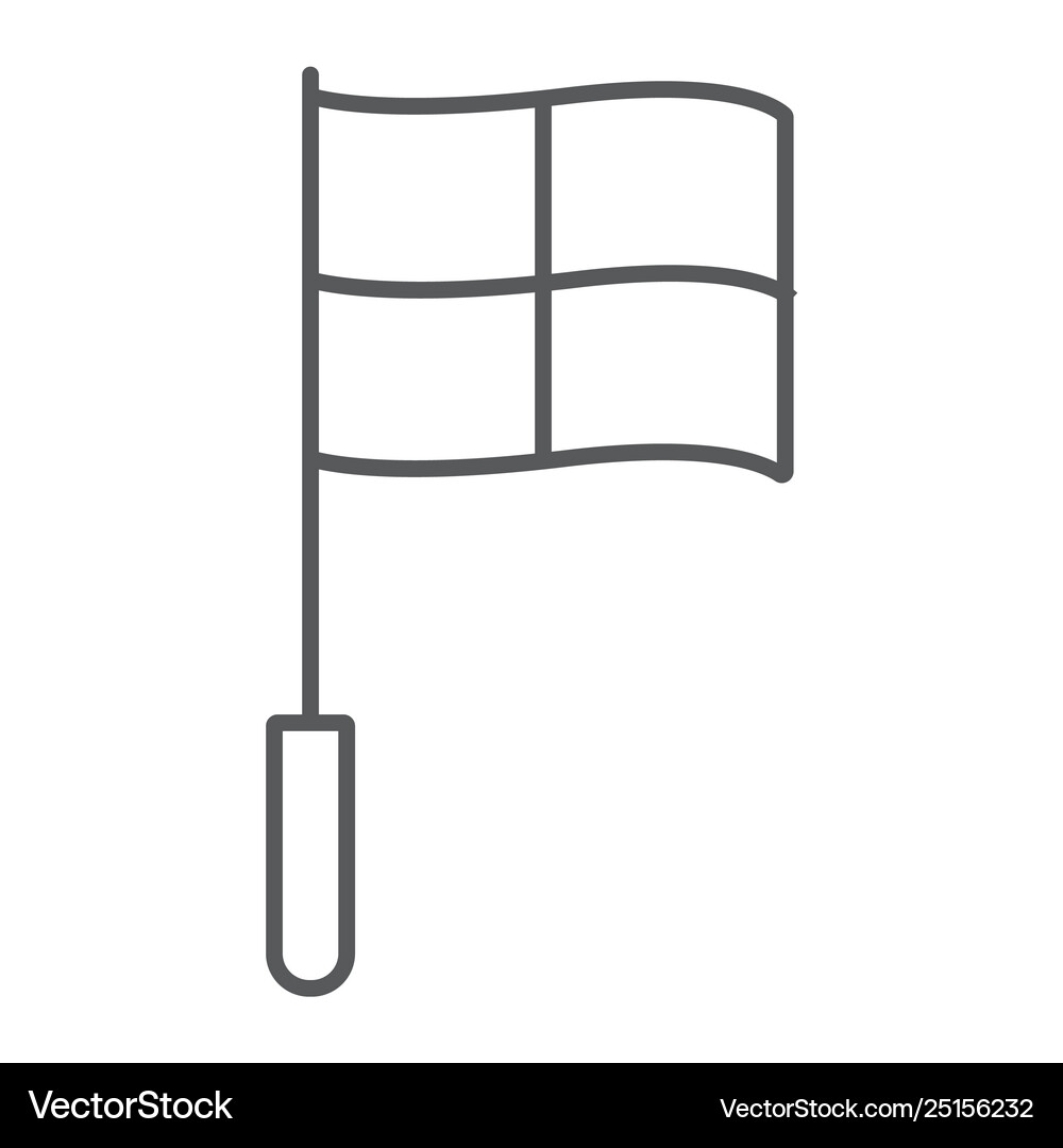Referee flag thin line icon soccer and sport Vector Image
