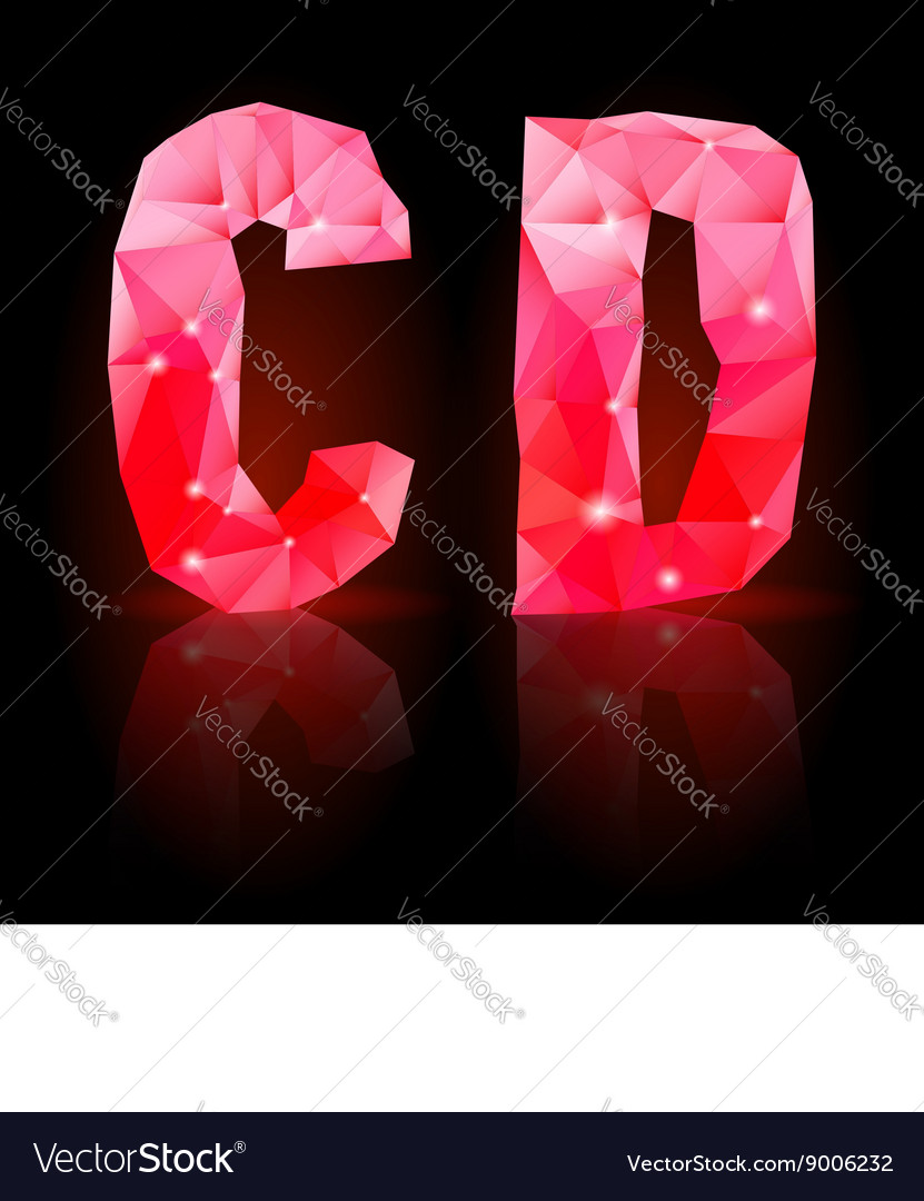 Ruby polygonal font Royalty Free Vector Image - VectorStock