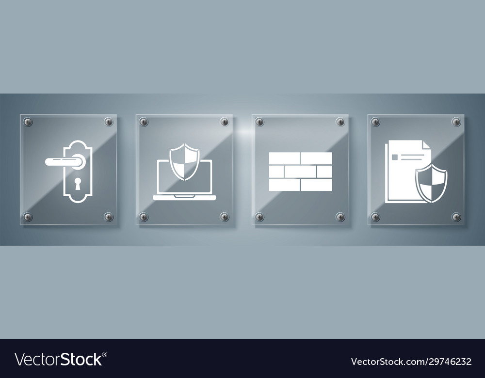 Set document protection concept bricks laptop Vector Image Set document protection concept bricks laptop Vector Image