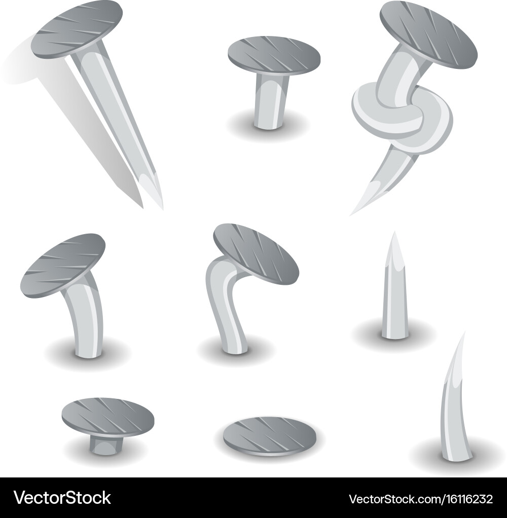 Set of cartoon nails Royalty Free Vector Image